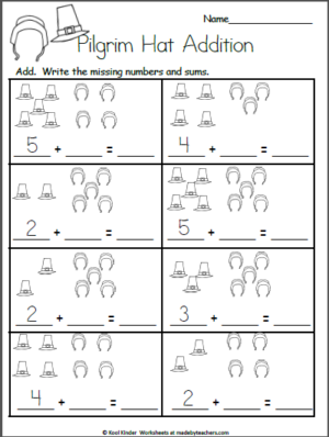 Free Math Worksheet for Kindergarten Addition - Made By Teachers