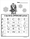 Free Winter Kindergarten Letter Writing Worksheet | Made By Teachers