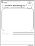 Free Kindergarten Winter Writing Worksheet - Penguins | Made By Teachers