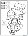 Free Color By Numbers Printable for March Kindergarten | Made By Teachers