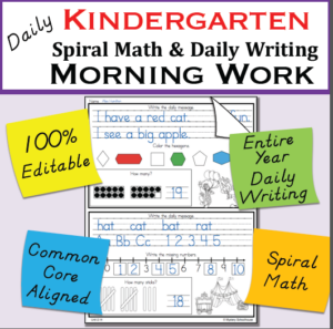 Morning Work for Kindergarten - All Year (Spiral Math and Writing ...