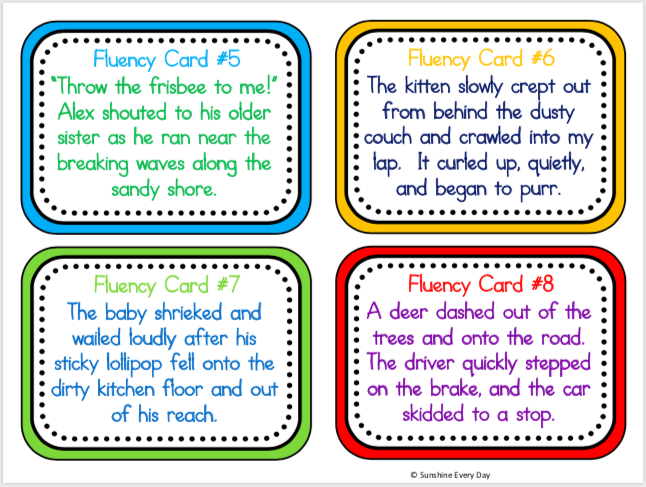Fluency Task Cards | Made By Teachers