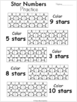 Free Preschool Number Practice - Color the Stars - Made By Teachers