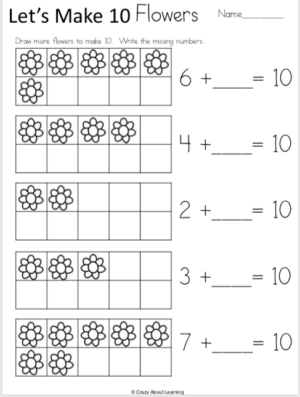 Free Math Color Flowers to Make 5 - Made By Teachers
