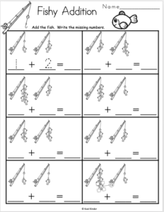 Free Fishy Addition Worksheet for Kindergarten - Made By Teachers