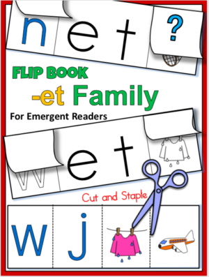 CVC Flip Book -et Words Family - Made By Teachers