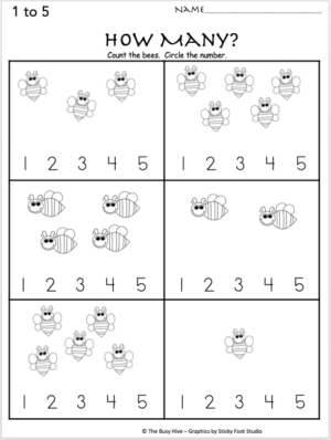 Free Kindergarten Math - Count the Bees? - Made By Teachers