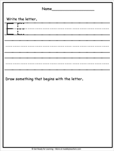 Free Write and Draw Letter E Worksheet - Made By Teachers
