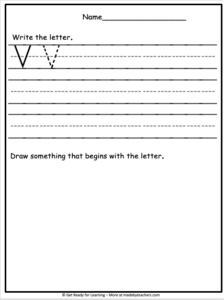 Write and Draw Uppercase Letter V Worksheet - Made By Teachers