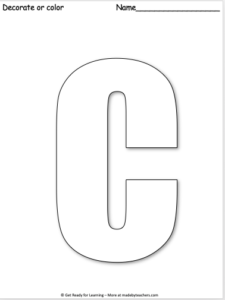 Free Color or decorate the giant Letter C | Made By Teachers