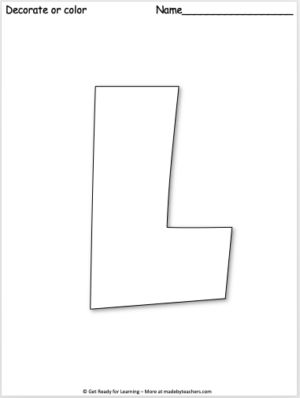 Free Giant Letter L Worksheet - Color It | Made By Teachers