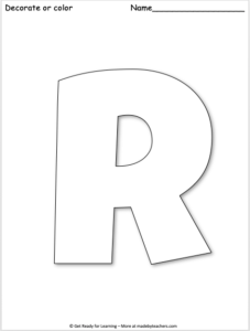 Free Giant Letter R Worksheet - Color It - Made By Teachers