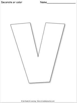 Free Giant Letter V Worksheet - Color It | Made By Teachers