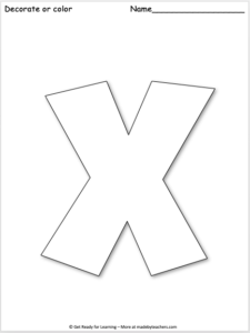 Free Giant Letter X Worksheet - Color It | Made By Teachers