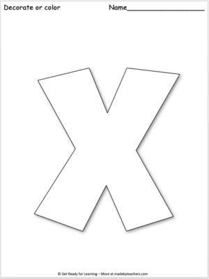 Free Giant Letter X Worksheet - Color It | Made By Teachers