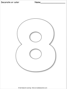 Giant Number 8 Coloring Page | Made By Teachers