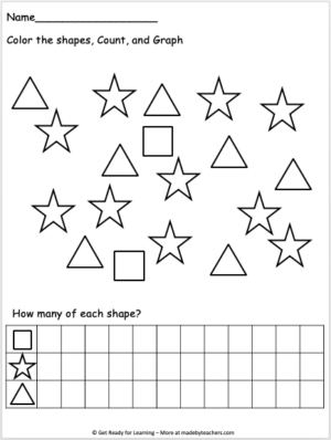 Color, Count, and Graph Shape - Shape Graph 5 | Made By Teachers