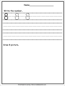 Number Writing Practice - 8 - Made By Teachers