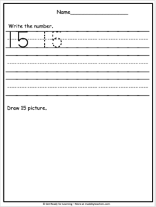 Number Writing Practice - 15 | Made By Teachers
