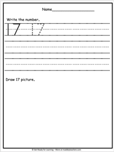 Number Writing Practice - 17 | Made By Teachers