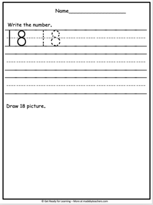 Number Writing Practice - 18 | Made By Teachers