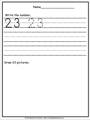 Math Number Writing Practice - Number 23 | Made By Teachers