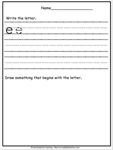 Lowercase E Letter Writing Practice - Made By Teachers