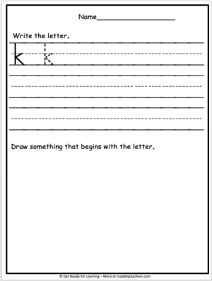 Lowercase K Letter Writing Practice - Made By Teachers