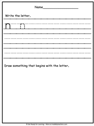 Lowercase N Letter Writing Practice - Made By Teachers
