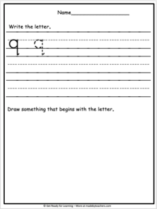 Lowercase Q Letter Writing Practice - Made By Teachers