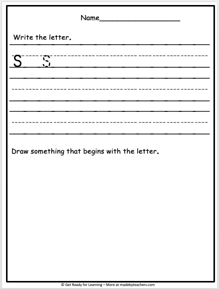 Lowercase S Letter Writing Practice | Made By Teachers