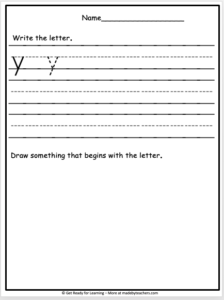 Lowercase Y Letter Writing Practice - Made By Teachers