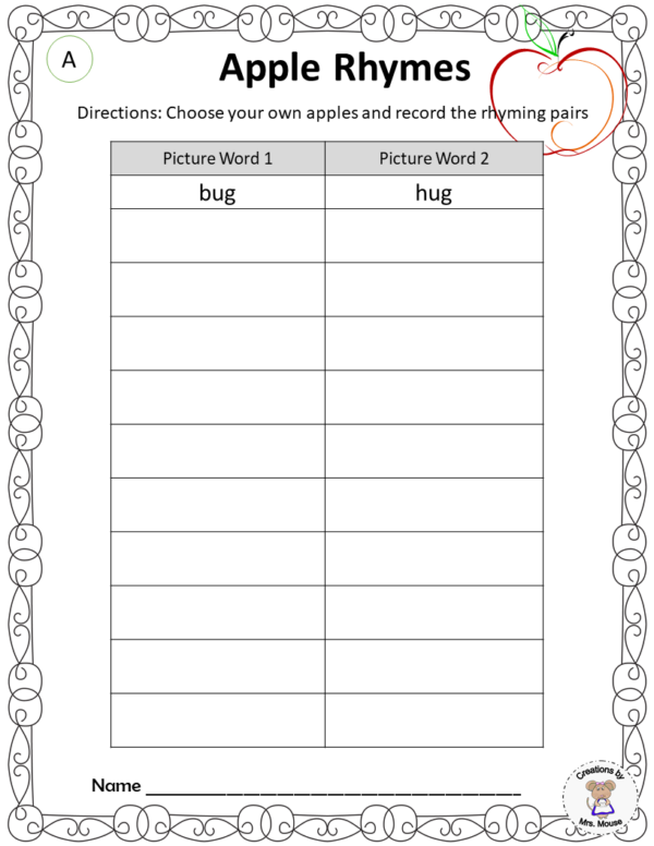 Rhyming Apples - Made By Teachers