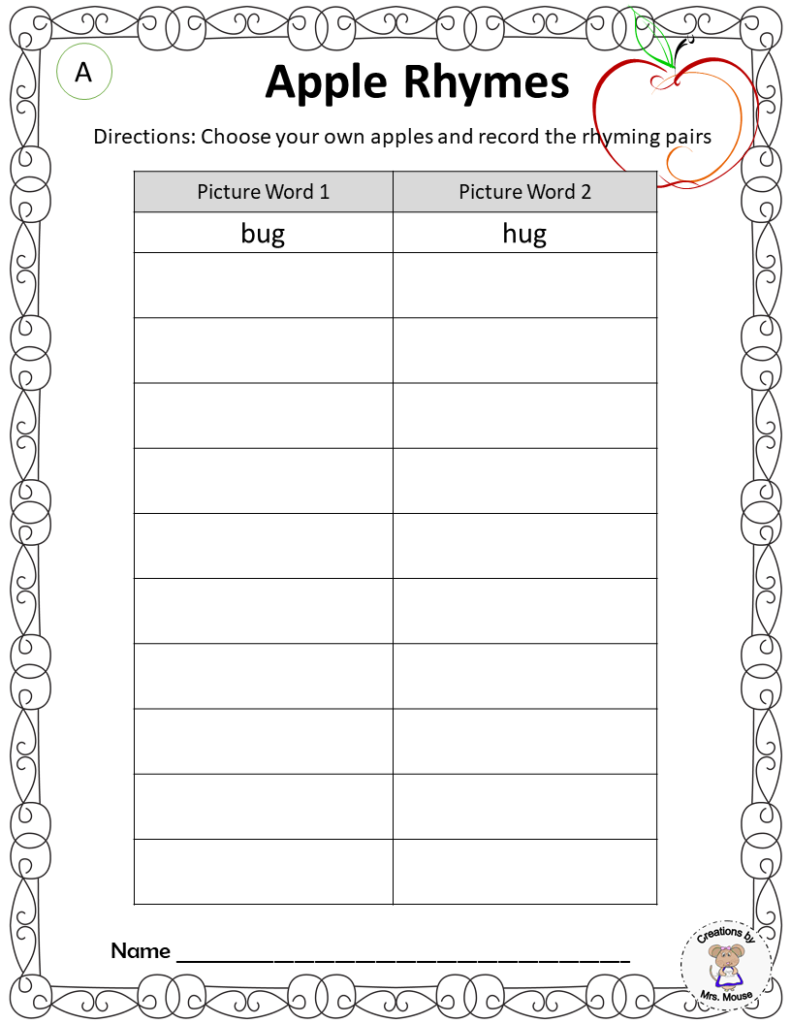 Rhyming Apples - Made By Teachers