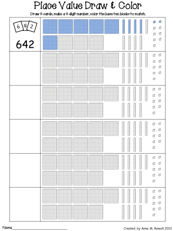 Place Value Draw and Color Worksheets | Made By Teachers