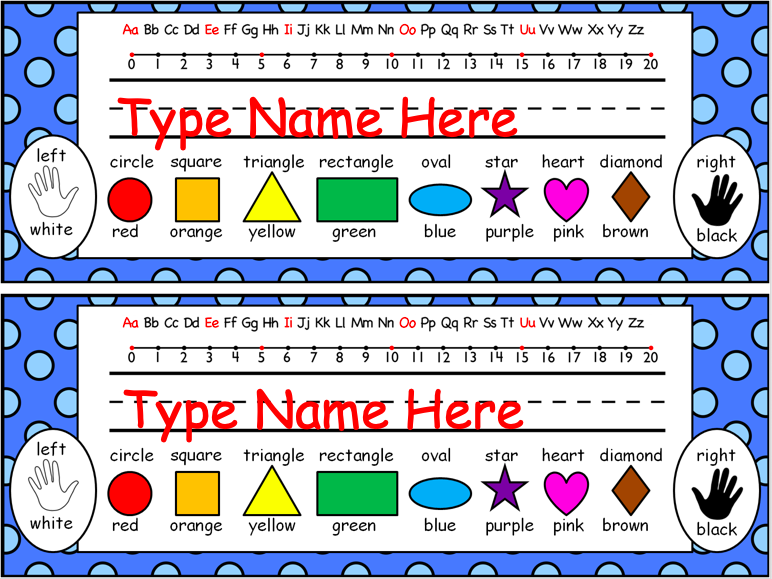 Free Editable Nameplates For Kindergarten Made By Teachers