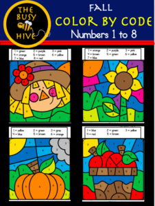 Color By Code Fall Bundle - 14 Number Worksheets | Made By Teachers