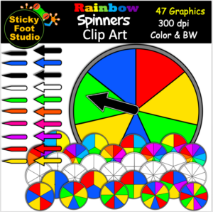 Spinners Clip Art - 47 Color and BW Graphics | Made By Teachers