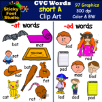 Short A Vowel CVC Word Family Clip Art | Made By Teachers