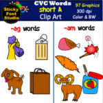 Short A Vowel CVC Word Family Clip Art | Made By Teachers