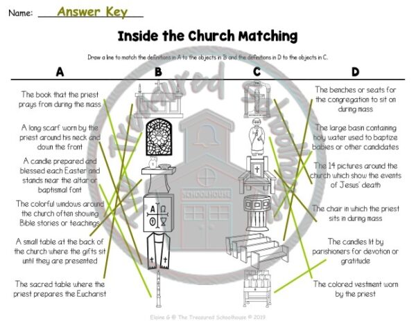 What's Inside the Church Worksheet Pack 2 | Made By Teachers