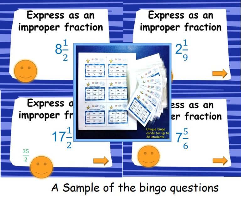Mixed Numbers and Improper Fractions Game | Made By Teachers