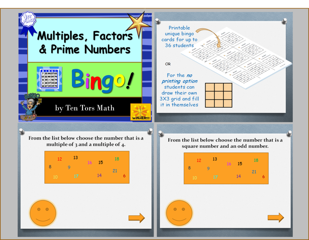 Multiples, Factors and Prime Numbers Game | Made By Teachers