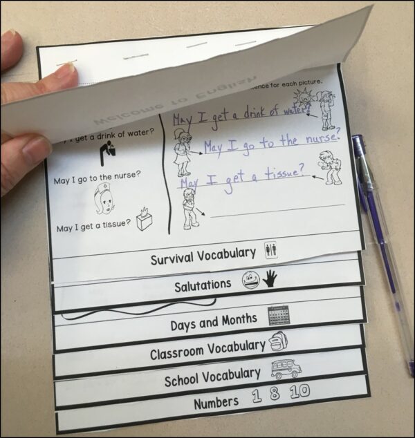 ESL Newcomers ESL Beginners My First Days of English Flip Book - Made ...