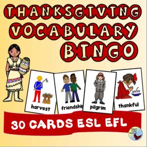 ESL Games Thanksgiving Vocabulary BINGO - Made By Teachers