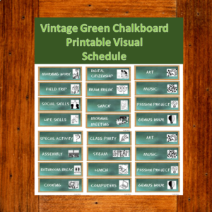 Visual Schedule Vintage Green Chalkboad | Made By Teachers