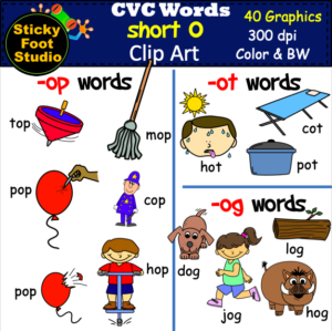 CVC Words Clip Art - Short U Words - Word Families - Made By Teachers