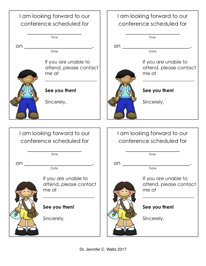 Parent Conference Reminder | Made By Teachers