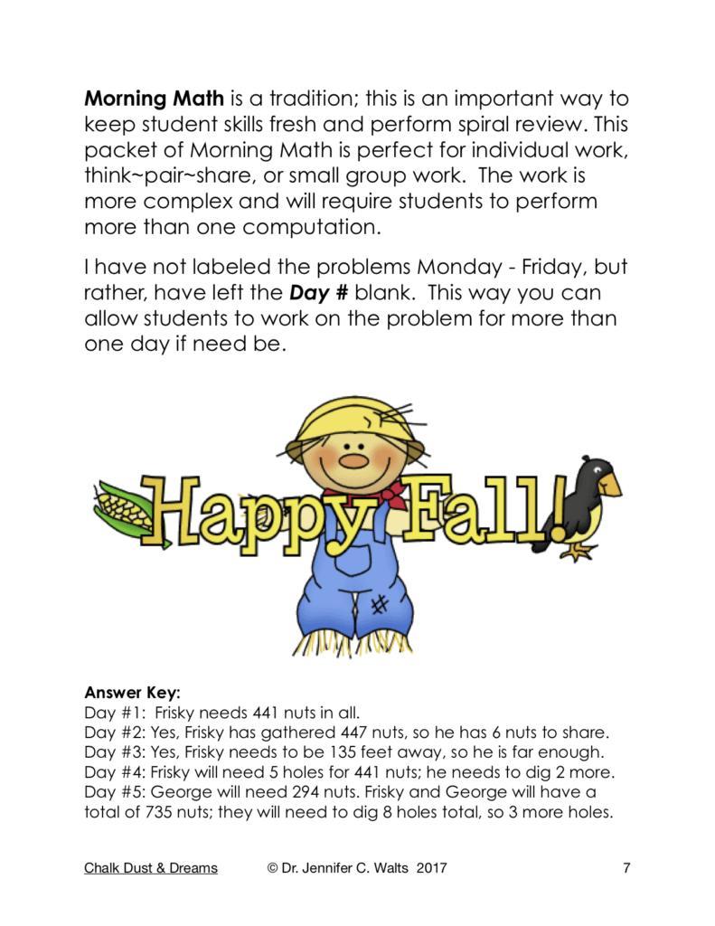 Morning Math for Autumn Days | Made By Teachers