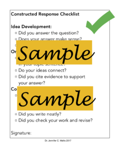 Constructed Response Student Self-Check | Made By Teachers